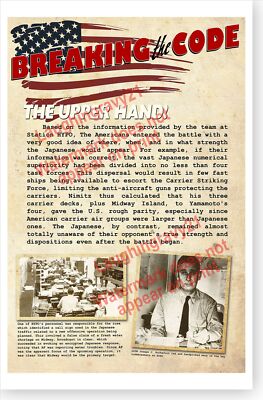 US Navy WWII Battle Of Midway Commemoration Poster #5 Breaking The Code ...