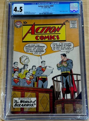 ACTION COMICS #263 CGC 4.5 OW-WP ORIGIN OF BIZARRO WORLD DC COMICS 1960 ...