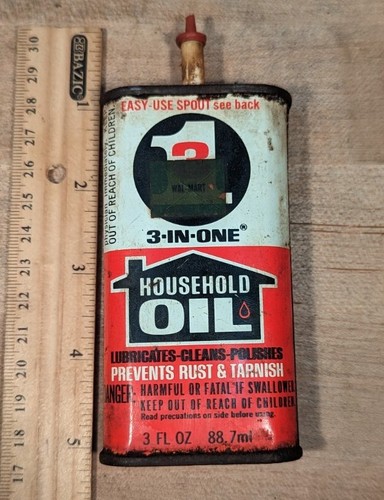 Vintage 3 In 1 Household Lubricant Handy Oil Oiler Tin | eBay