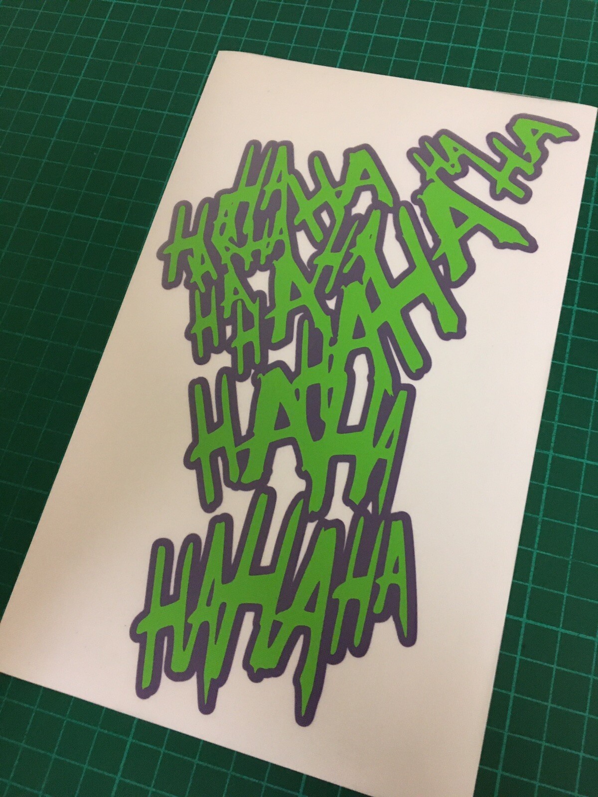 Joker HAHAHA Stickers Decals Layered Car Van Bike 220x135mm Matte Green ...