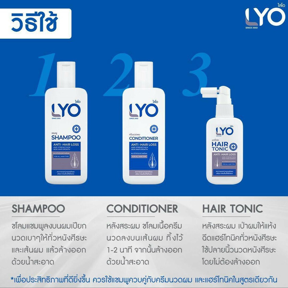Lyo Shampoo + Conditioner + Tonic Hair Treatment Hair Strengthen ...