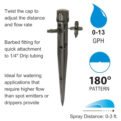 Rain Bird Micro Bubbler 180 Half Circle Pattern 4 Pack Drip Irrigation ...