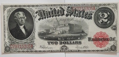 1917 Series $2 United States Legal Tender Large Size Note FR-60 Choice ...