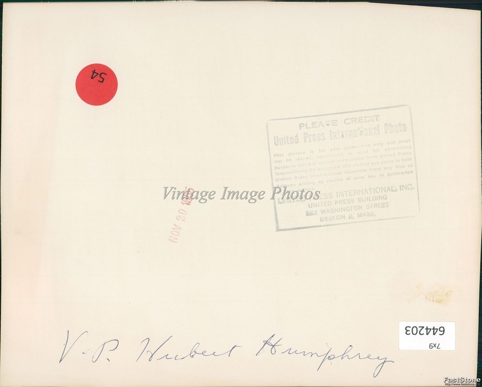 1965 Hubert Humphrey Georgia State College Students Wirephoto 7X9 Press ...