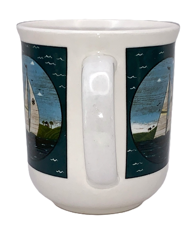 Oneida Coffee Cup SAILBOATS Artist Warren Kimble American Folk Art ...