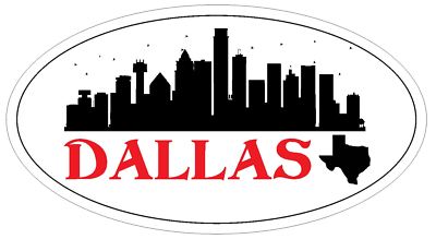 Dallas Texas Oval Bumper Sticker or Helmet Sticker D3715 Euro Oval Auto ...