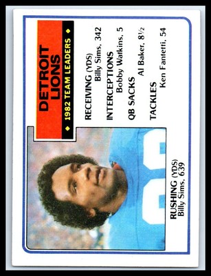 1983 Topps #58 Billy Sims Football Card | eBay