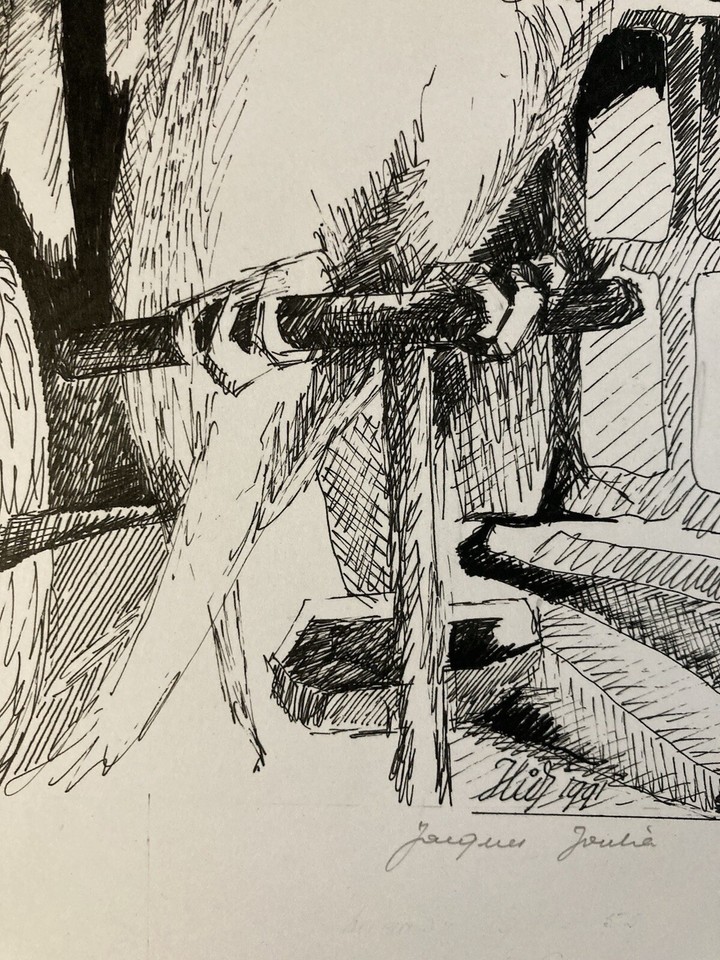 Beautiful Ink Drawing Parrot Birds Animal Cubist Post Cubism Paper 1990 ...