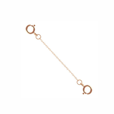 14k Solid Rose Gold 0.9mm Rope Chain Extender 1" - 10" Spring Ring At ...