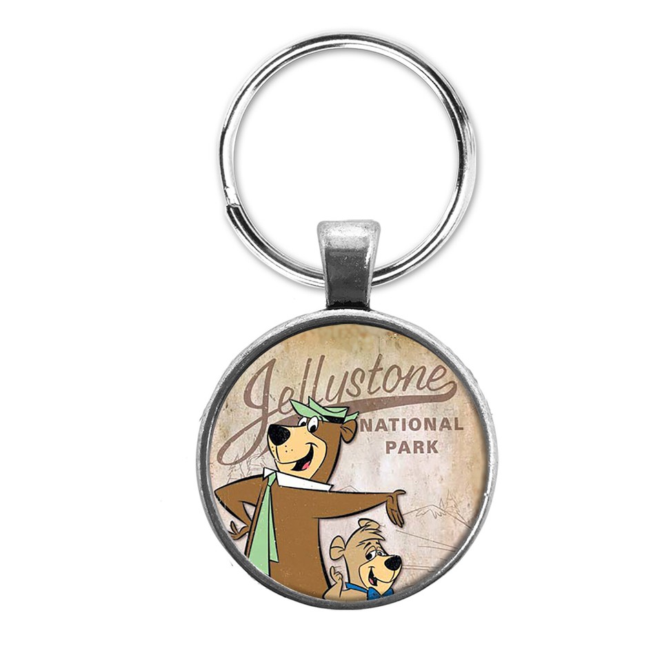 Yogi & Boo Boo Bear Jellystone Key Ring Necklace Cufflink Tie Clip Ring ...
