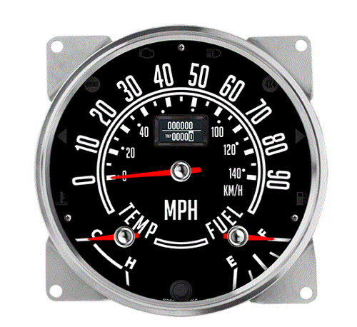 Speedhut 5-1/2" CJ Jeep GPS Speedometer Cluster 90mph - CJ5, CJ7, CJ8 ...