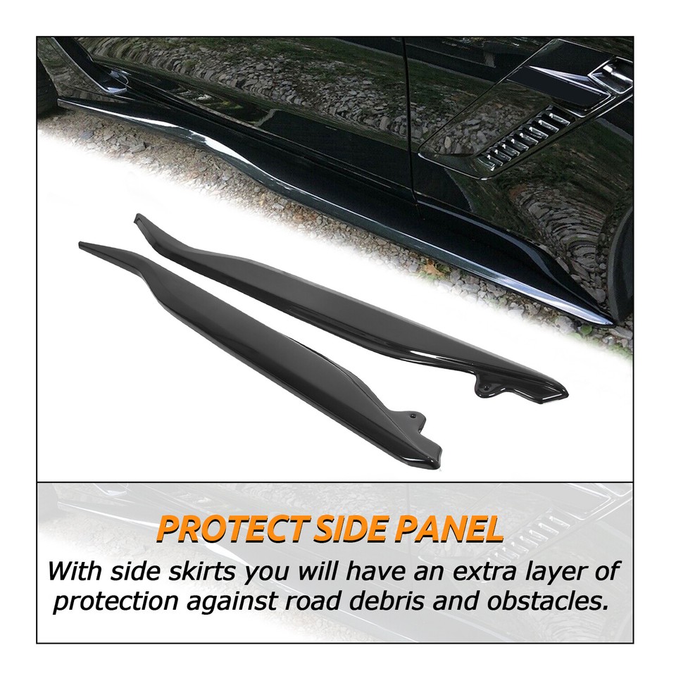 For 14-Up Corvette C7 Stingray Z06 Z07 Side Skirt Rocker Panels Kit ...