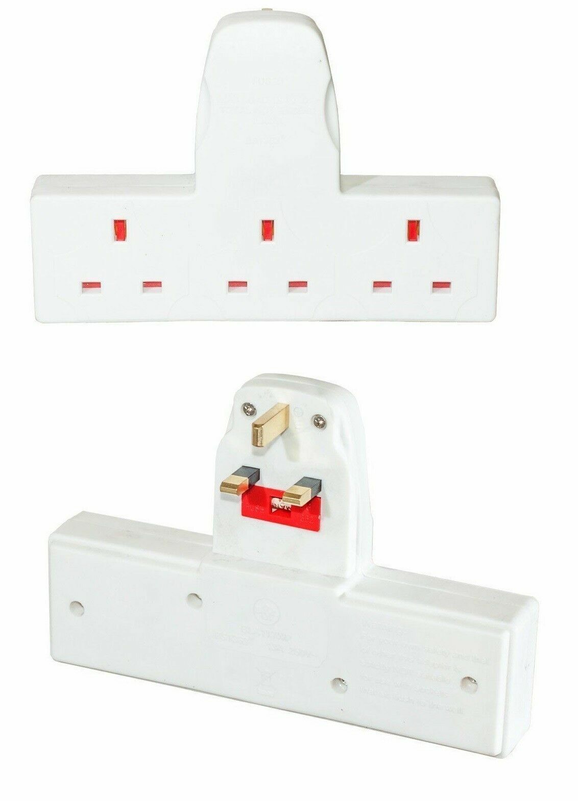 MAINS 3 WAY MULTI SOCKET ADAPTOR NO WIRES EXTENSION WALL BLOCK PLUG ...