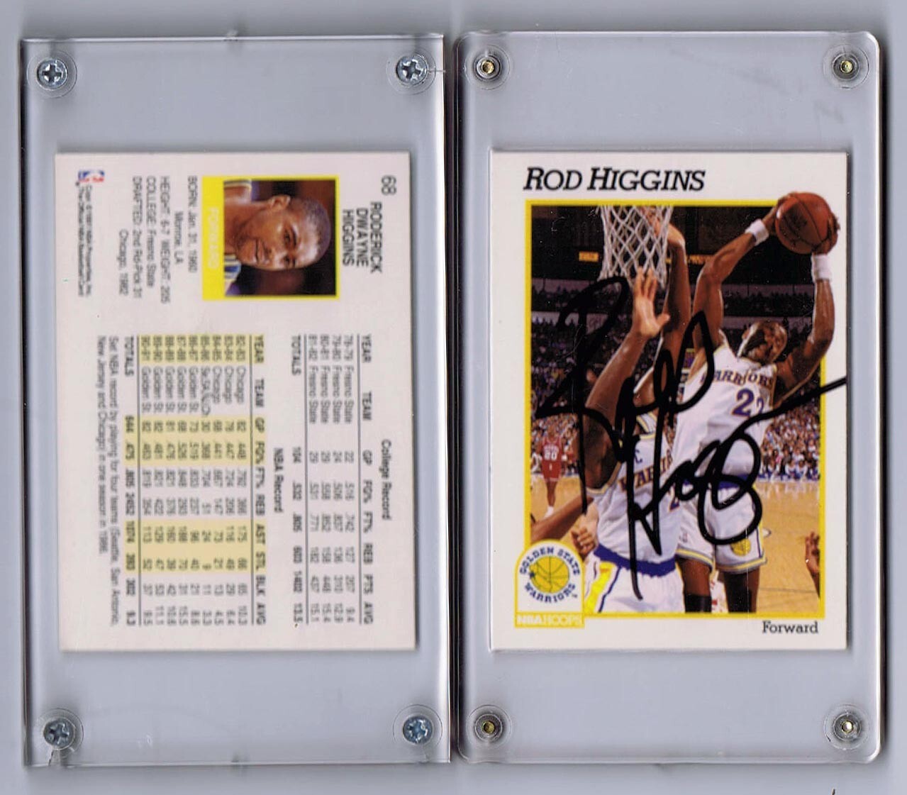 Rod Higgins Basketball signed NBA HOOPS 1991, Golden State Warriors NM ...