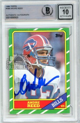 Andre Reed 1986 Topps Autograph Rookie Card #388 BAS 10 | eBay