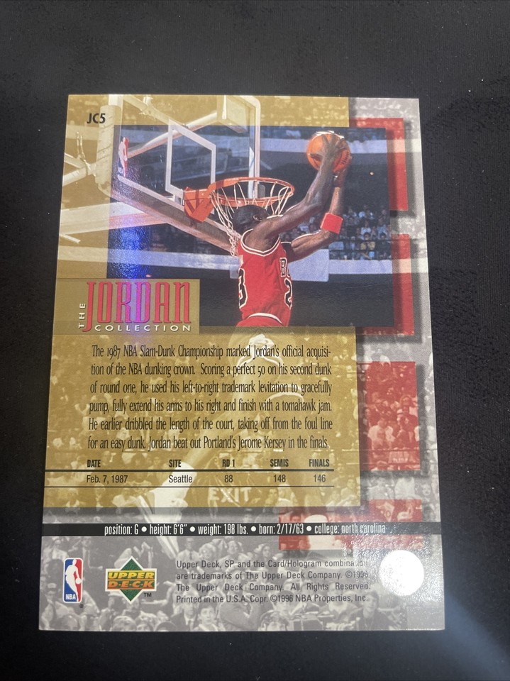 1996 Upper Deck The Jordan Collection JUMBO Cards #JC5 3x5 Chicago ...