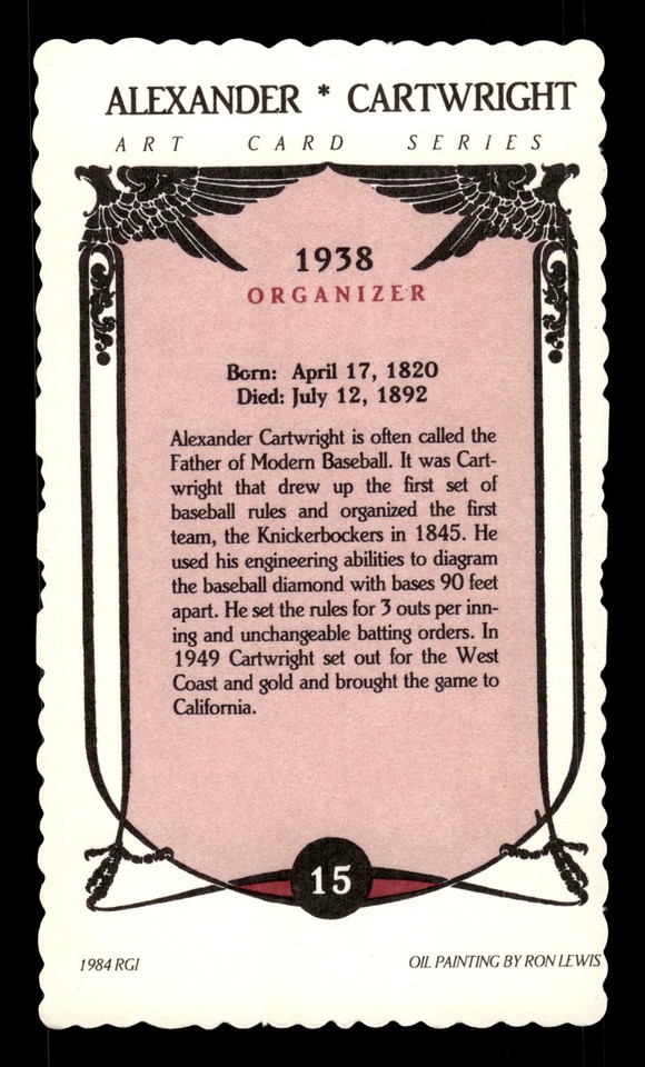 Alexander Cartwright 1984 Galasso Hall of Famers Deckle Edge #15 | eBay
