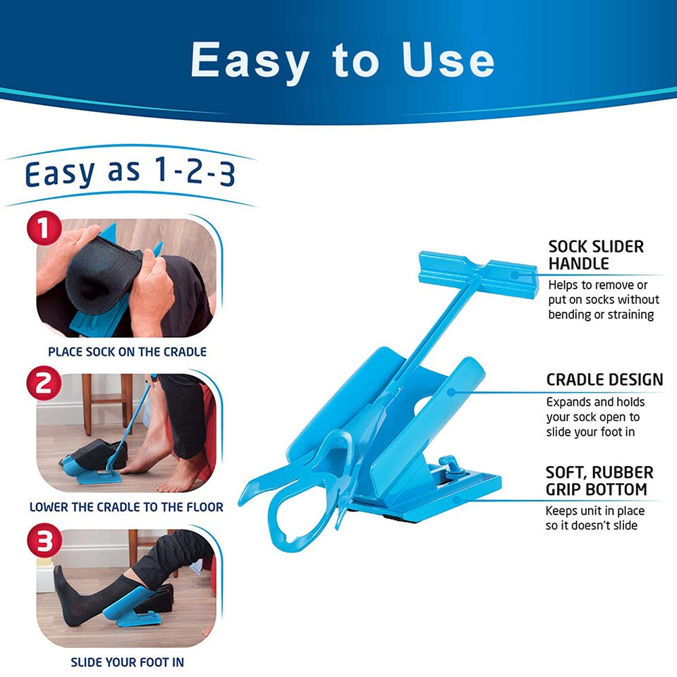 Stocking Socks Helper Sock Aid Kit Easy On/Off Sock Slider Pulling ...