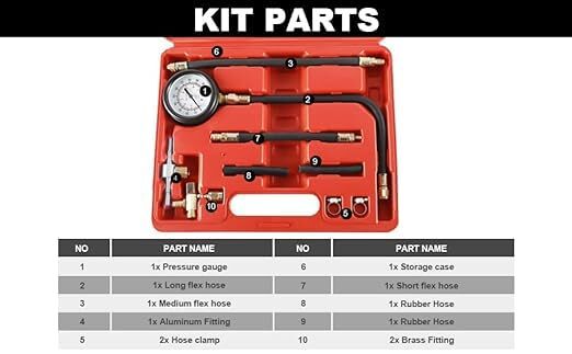 100 PSI 7 Bar Fuel Injection Pump Pressure Tester Test Tool Kit For ...