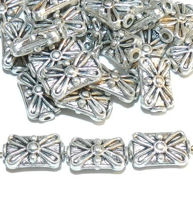 MB766 Antiqued Silver 15mm Flat Rectangle Metal Spacer Beads 12pc | eBay
