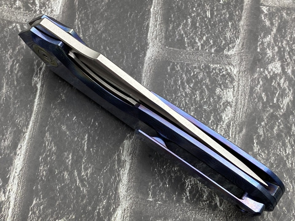 TwoSun TS194-M390-Timascus Folding Knife Sandwashed Timascus Handle ...