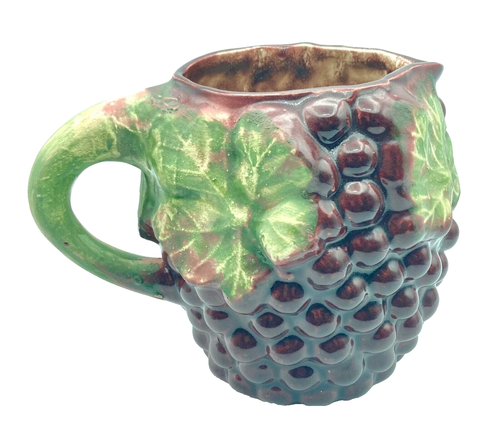 Vintage Grapes Pitcher with Vine Handle Leaves Hand Made Signed 1989 | eBay