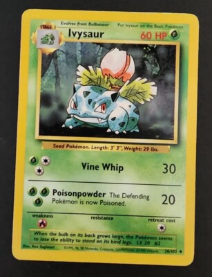 Pokémon TCG Ivysaur Base Set 30/102 Regular Unlimited Uncommon | eBay