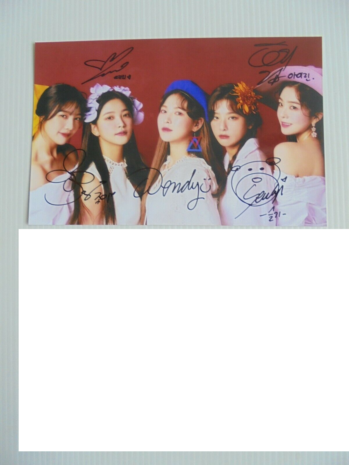 Red Velvet Korean Pop All Member Signed Group 4x6 Autographed USA ...