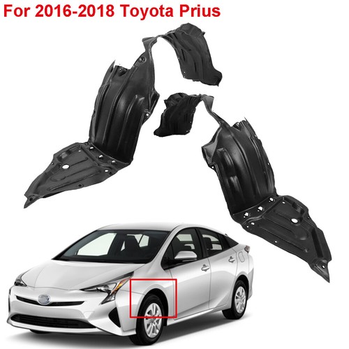 Front Left & Right Fender Liner w/ Clips For 2016-2018 Toyota Prius ...