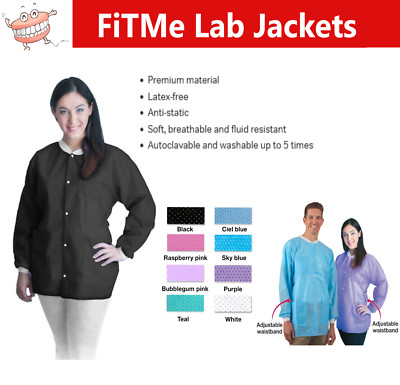 FiTMe Lab Jackets Latex-free Autoclavable, Knit cuffs and 2 hip & 1 ...