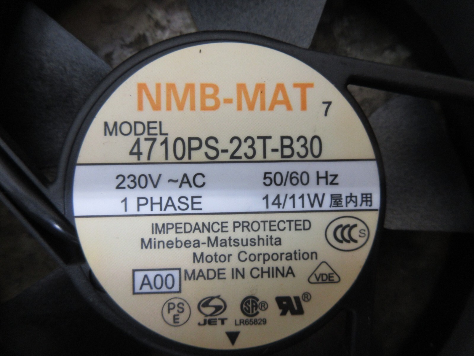 NMB-MAT FAN 4710PS-23T-B30 230V AC 50/60HZ 14/11W A00 EACH 1 | eBay