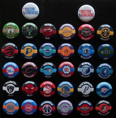 NBA Team Individual Magnets - Choose From List - 1 1/2 Inch Round ...