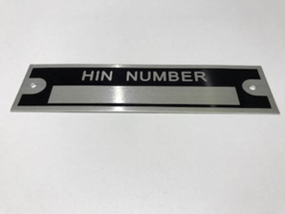 HIN HULL ID Number Tag Data Plate Boat Yacht Row Boat BLANK NO ...