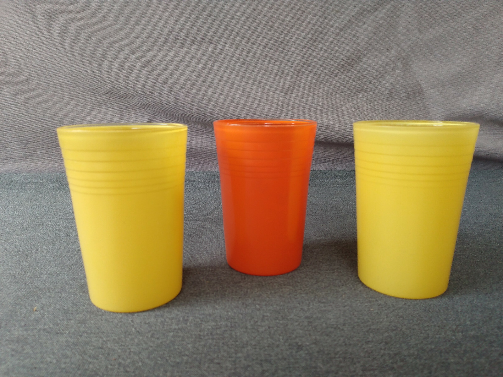 Vintage Set of 3 Retro 4 oz Juice Glasses - 2 Yellow 1 Bright Orange | eBay