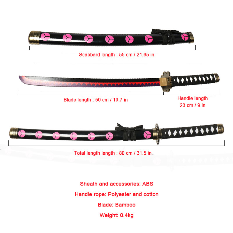 26'' One Piece Katana Roronoa Zoro Sword Cosplay Enma Kitetsu Shusui ...