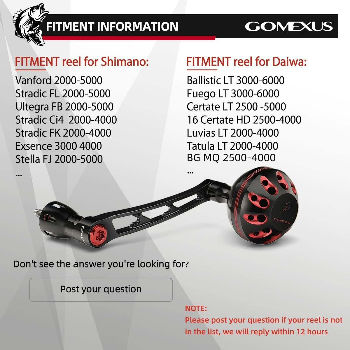 Gomexus Power Handle For Shimano Stradic FL Vanford Stella 21 Nasci ...