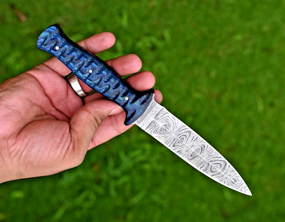 HAND MADE DAMASCUS BOOT KNIFE FORGED DAMASCUS STEEL BLADE HUNTING ...