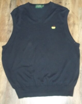 Vintage Masters® Augusta Sweater Vest Large V Neck 100% Cotton (M) HONG ...