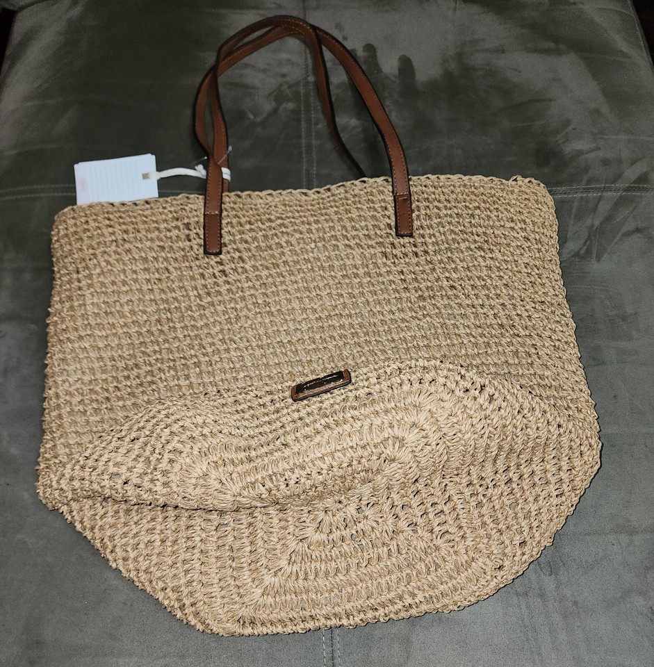 Jessica Simpson St. Pete Straw Tote Floral Pink Beach | eBay