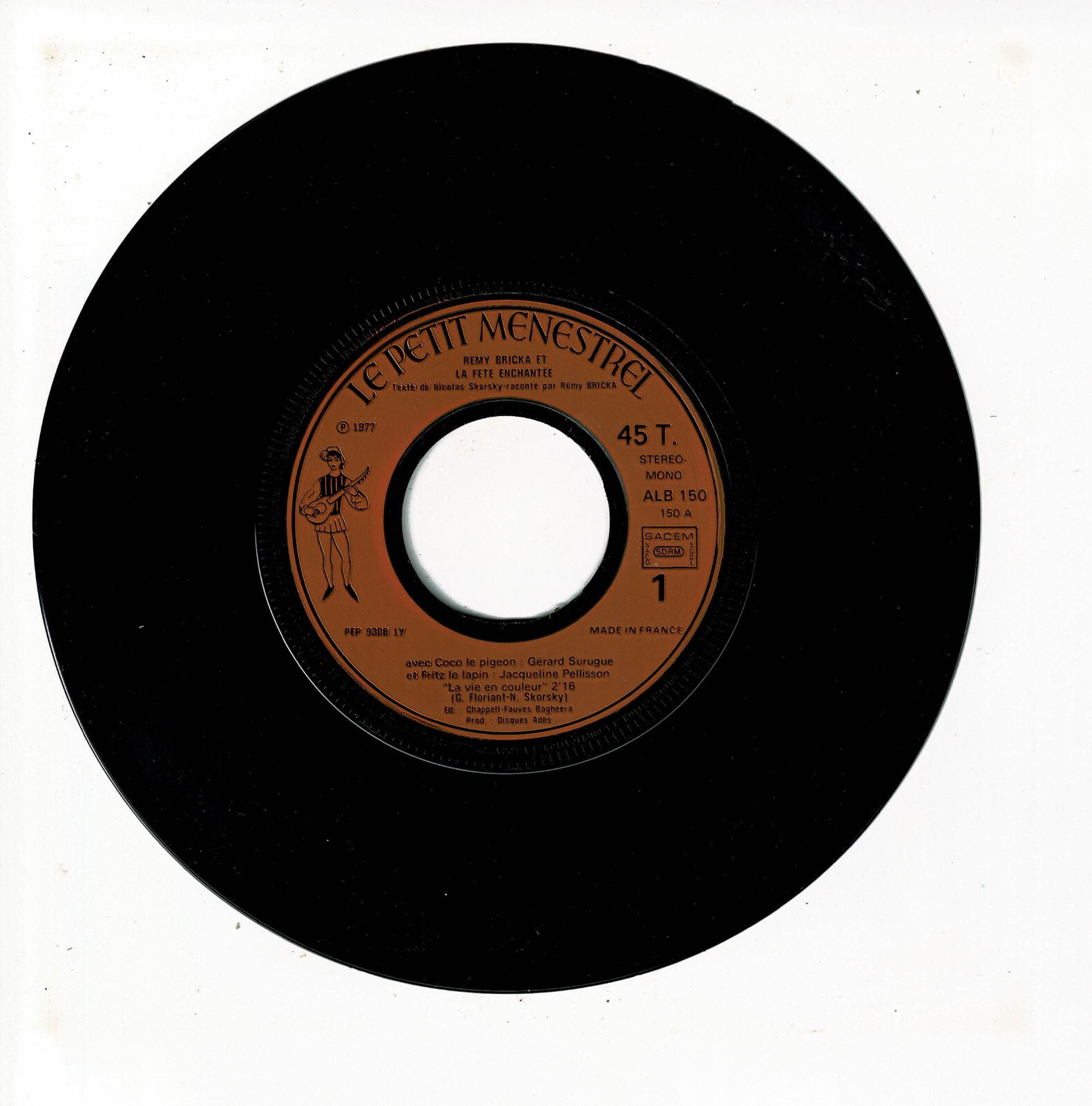 Rémy BRICKA Vinyle 45T Livre 16 pages dessins LA FETE ENCHANTE FRITZ et ...