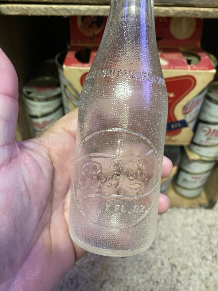 Pepsi Cola Bottle Rare 1963 Bottle Script Logo W Cap Used In Few Cities ...