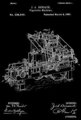 1881 - Cigarette Machine #2 - J. A. Bonsack - Patent Art Poster | eBay