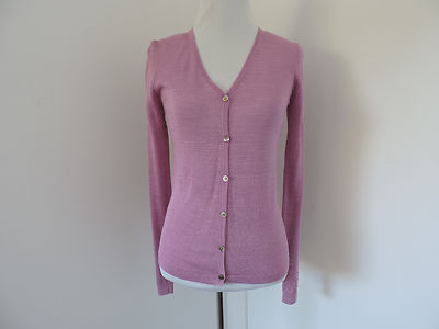 BCBG MAX AZRIA SHEER LAVENDER V-NECK LONG SLEEVE BUTTON UP CARDIGAN ...