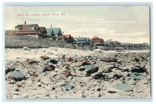 1909 View Of Beach And Cottages Brant Rock Massachusetts MA Handcolored ...