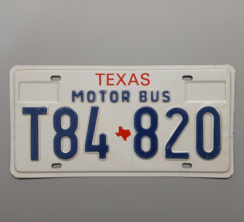 🐾 TEXAS "MOTOR BUS" LICENSE PLATE (T84-820) UNUSED NOS | eBay