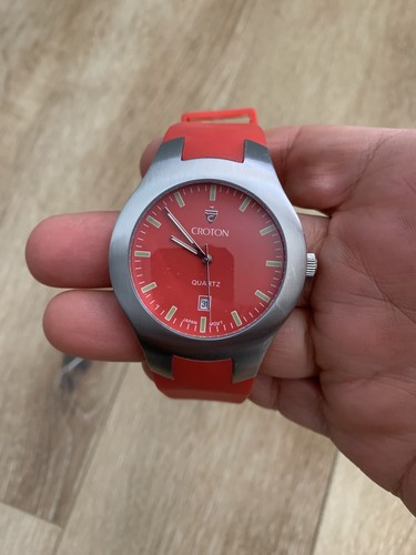 Croton Red Dial Silicone Band Quartz Watch | eBay