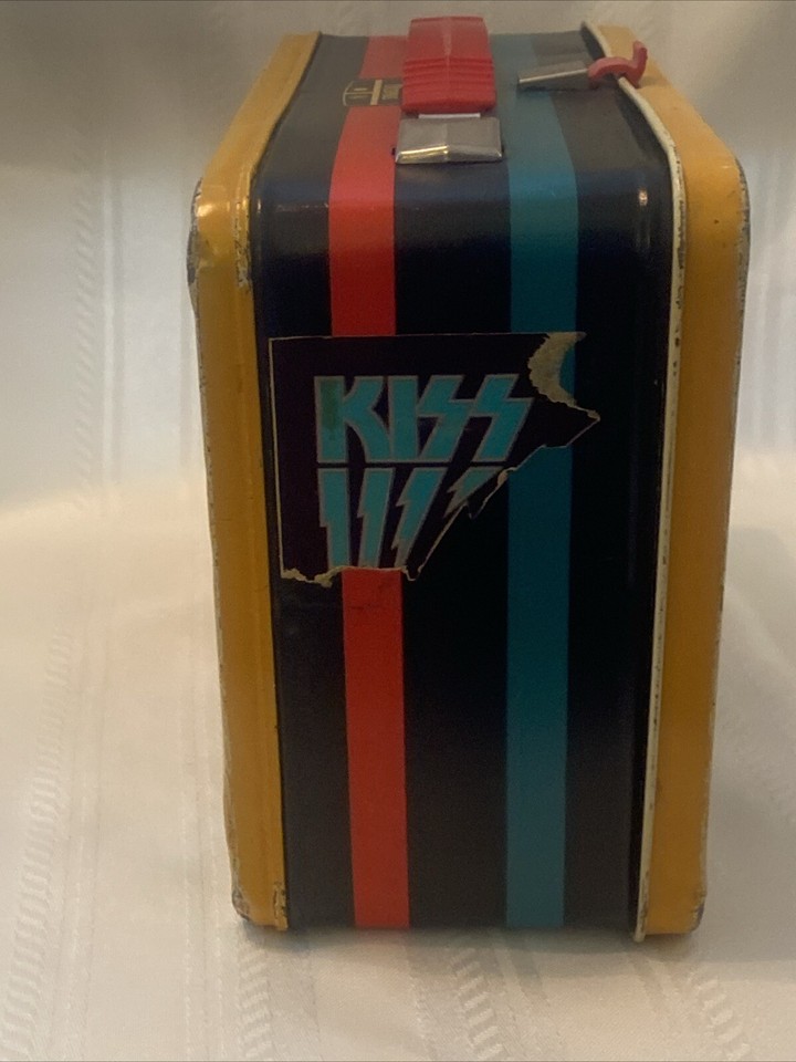Vintage 1975 NFL Thermos Lunch Box With KISS Stickers Unique Box!! | eBay