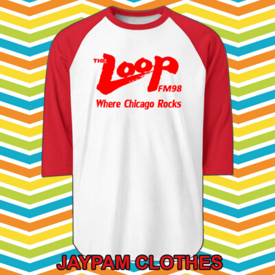 The Loop FM 98 radio Men's Raglan Red Size S - 2XL | eBay