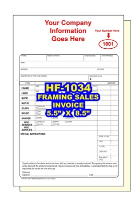 FRAMING INVOICE CUSTOM PRINTED 2 or 3 PART CARBONLESS | eBay