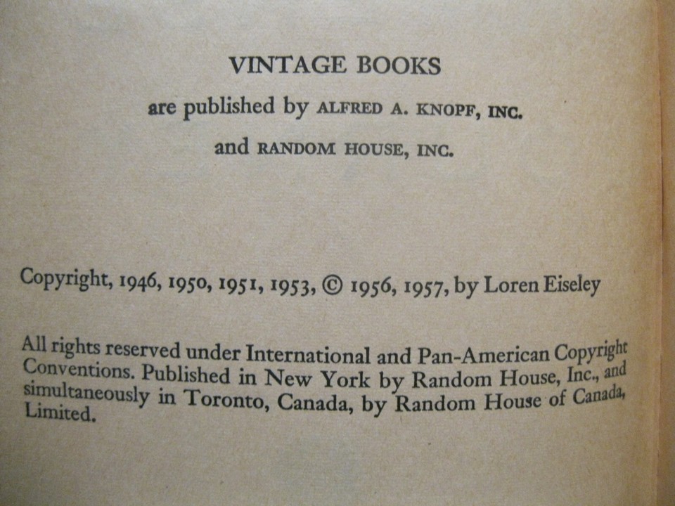 The Immense Journey by Loren Eiseley 1957 A Vintage Book Random House V ...